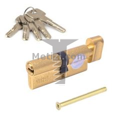 Цилиндр латунный для замка ключ/вертушка 75мм (40+35в) цвет: латунь ...